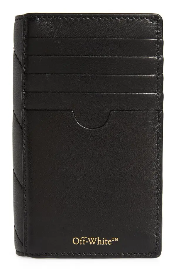 Off-White Jackhammer Quilted Leather Card Case In Fla Black